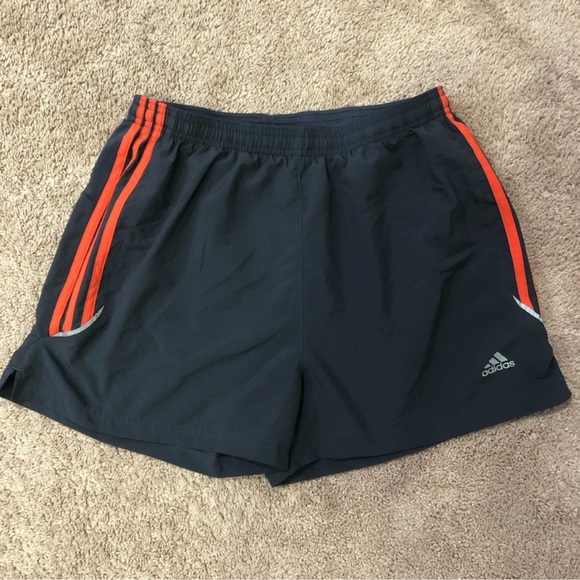 adidas | Shorts | Adidas Running Shorts Dark Gray W Orange Stripes ...